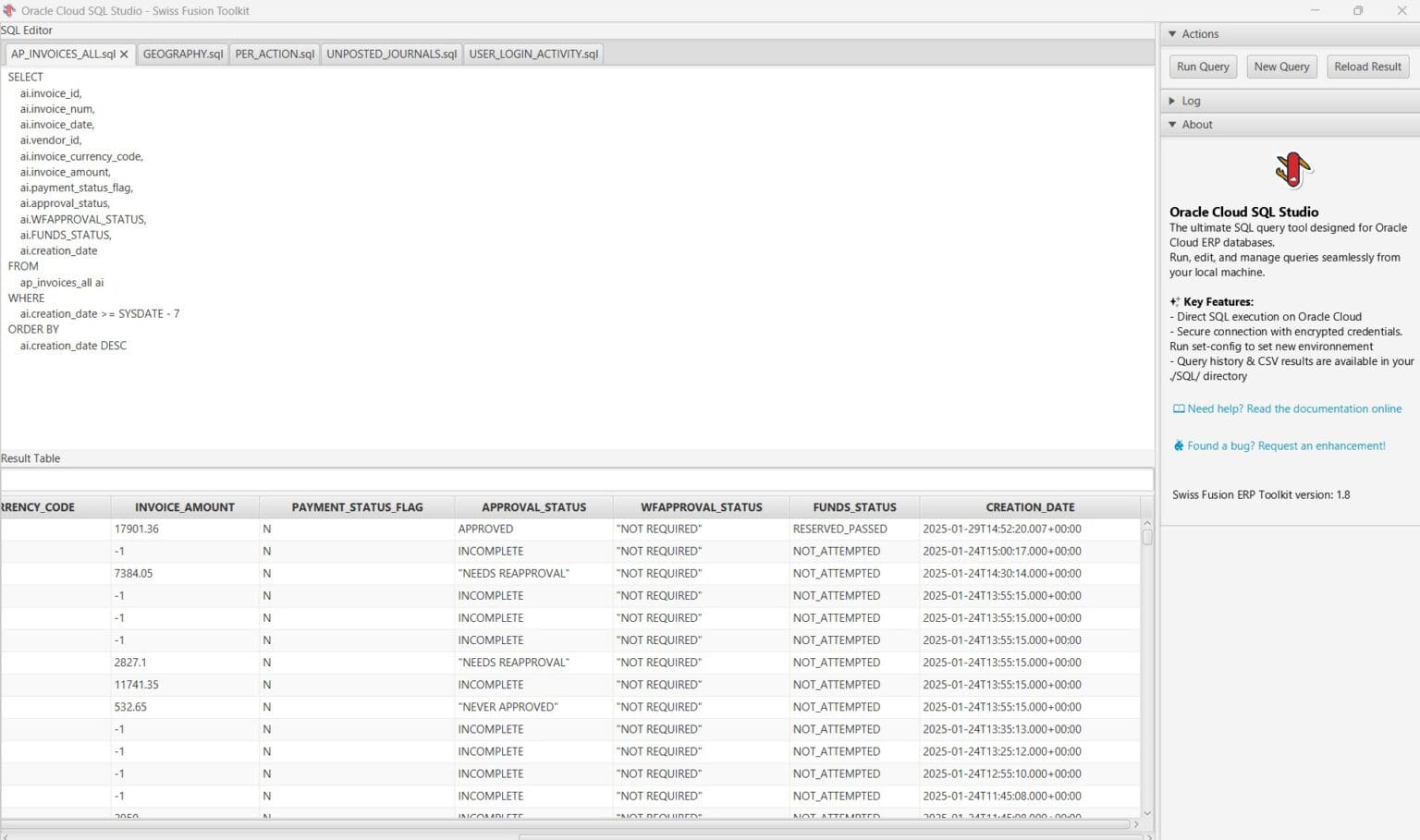 Run Quick SQL Queries on Oracle Cloud ERP with SQL Studio Tool